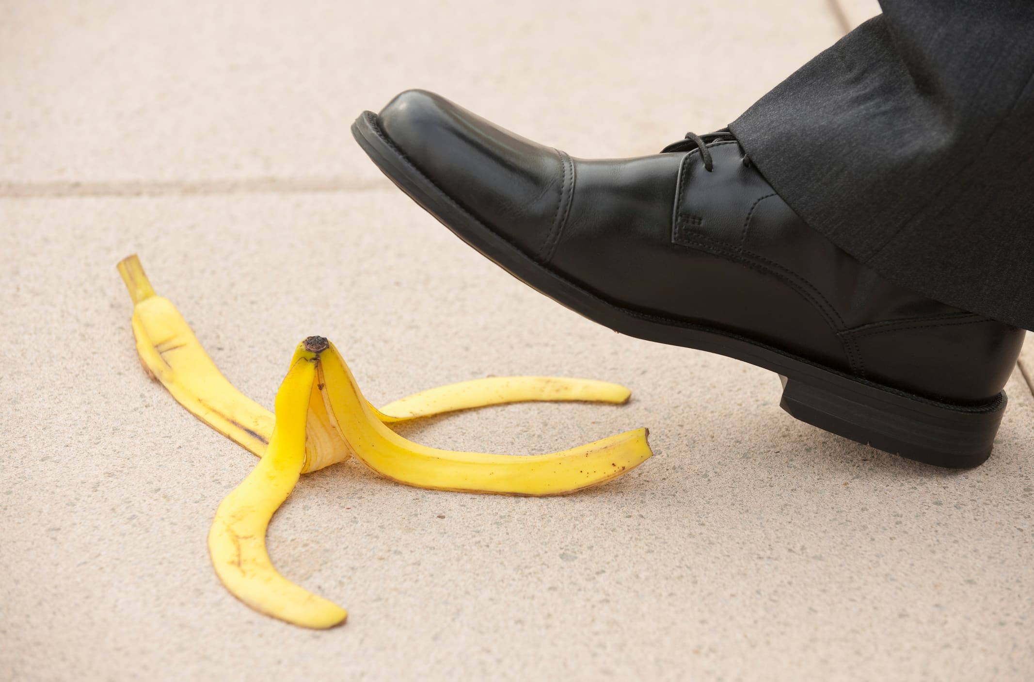 Man About to Slip on Banana Peel - Jeffrey K. Kestenbaum